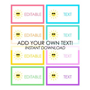 Editable Summer Labels – 3.5x2 Tags, Editable Text Powerpoint + Ready ...