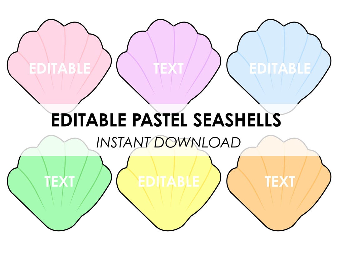 Editable Pastel Seashell Tags & Labels - Printable Templates for ...