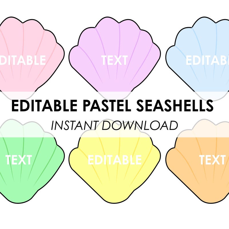 Printable Seashell Tags - Etsy