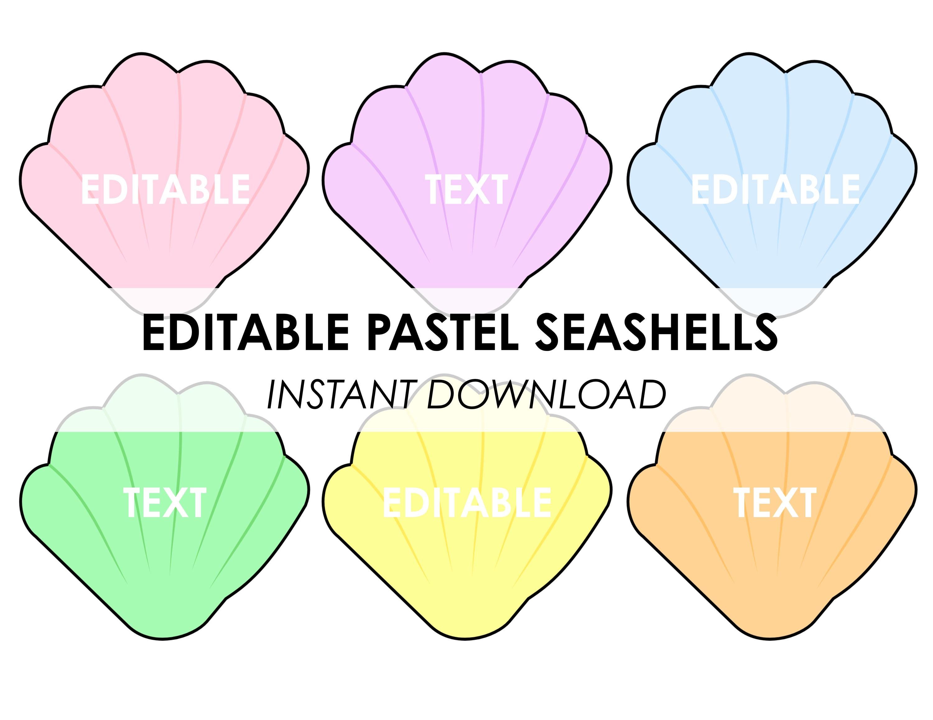 Editable Pastel Seashell Tags & Labels - Printable Templates for ...