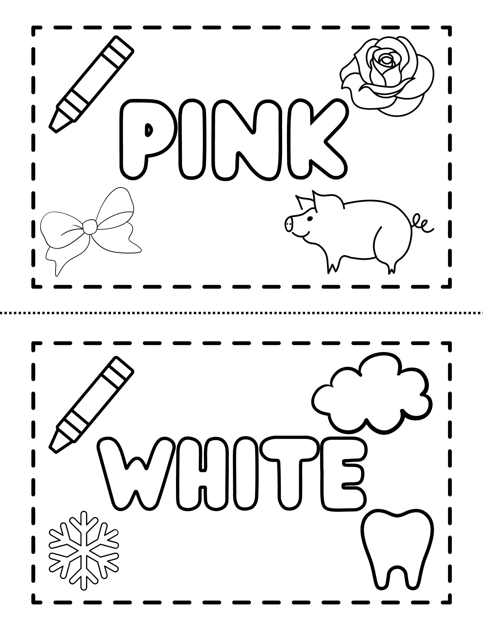 Coloring Pages Printable 11 Colors Half Sheets Learning Colors and ...