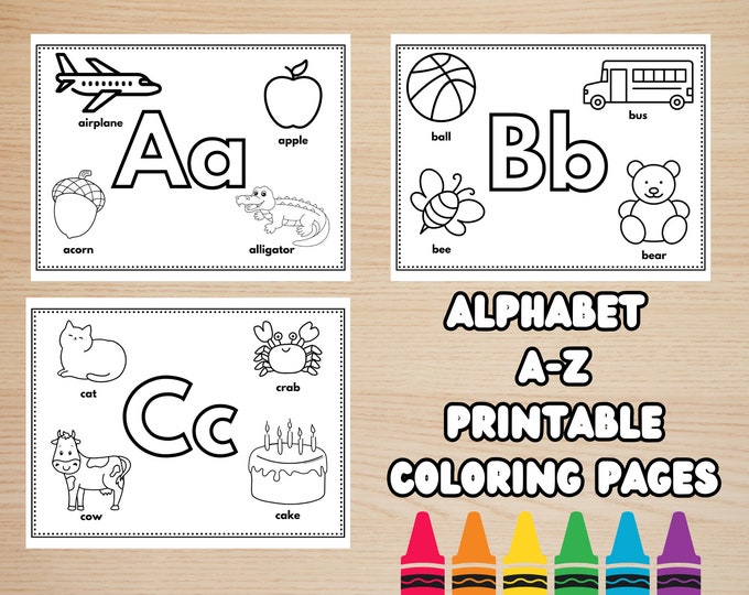 Alphabet A-Z Printable Coloring Pages for Toddlers and Kids Fun and ...