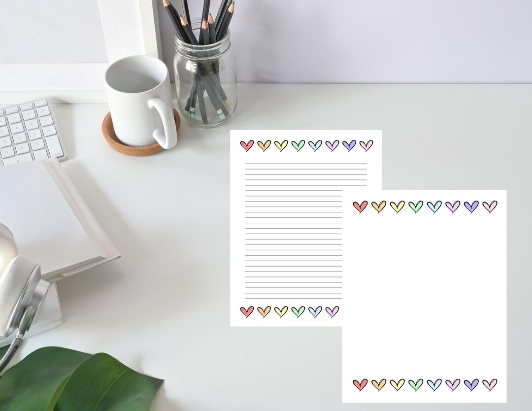 Heart Stationery & Stickers Set | Printable Writing Paper and Stickers ...