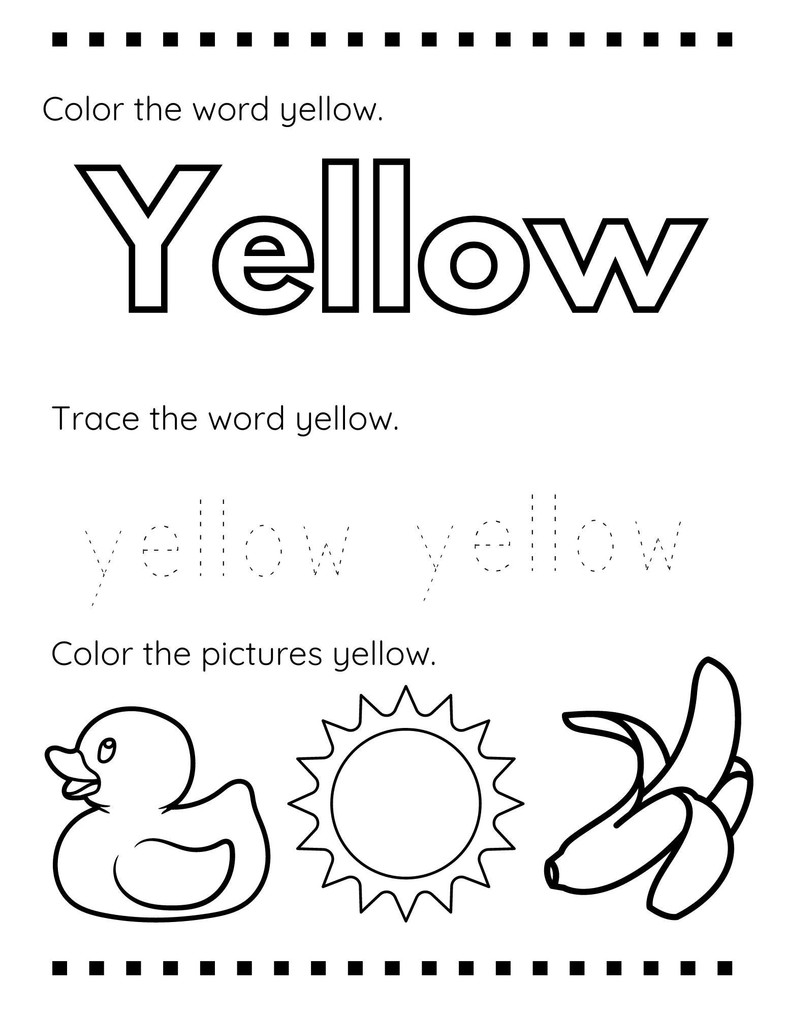 PRINTABLE Color Words Trace and Color Pages for Kids Printable Learning ...