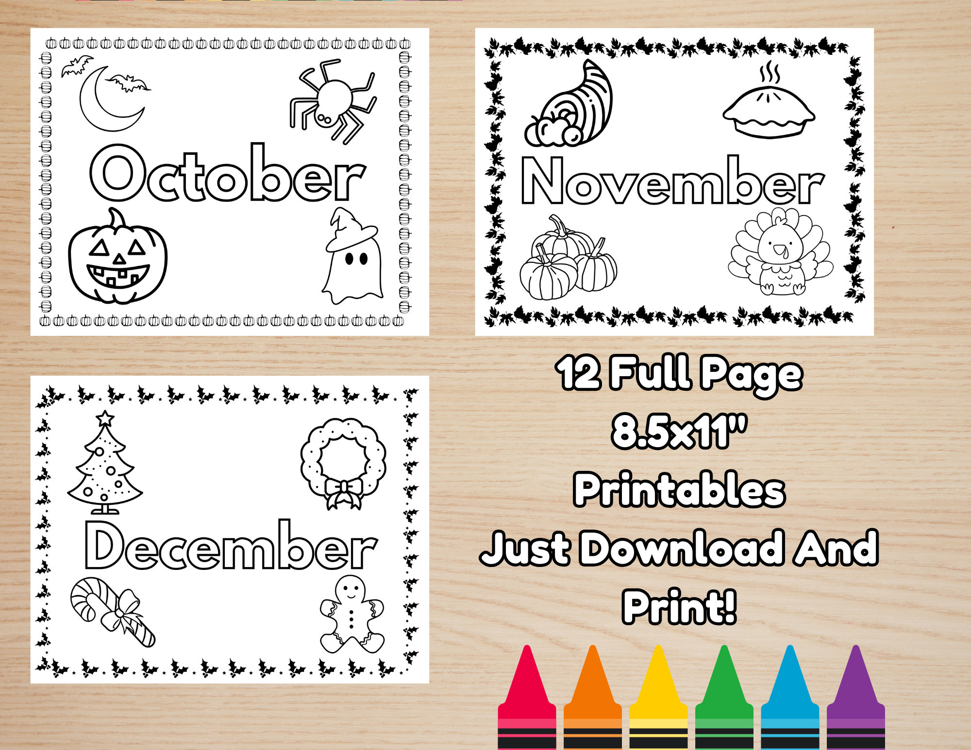 Printable 12 Months of the Year Coloring Pages for Kids Early Learning ...