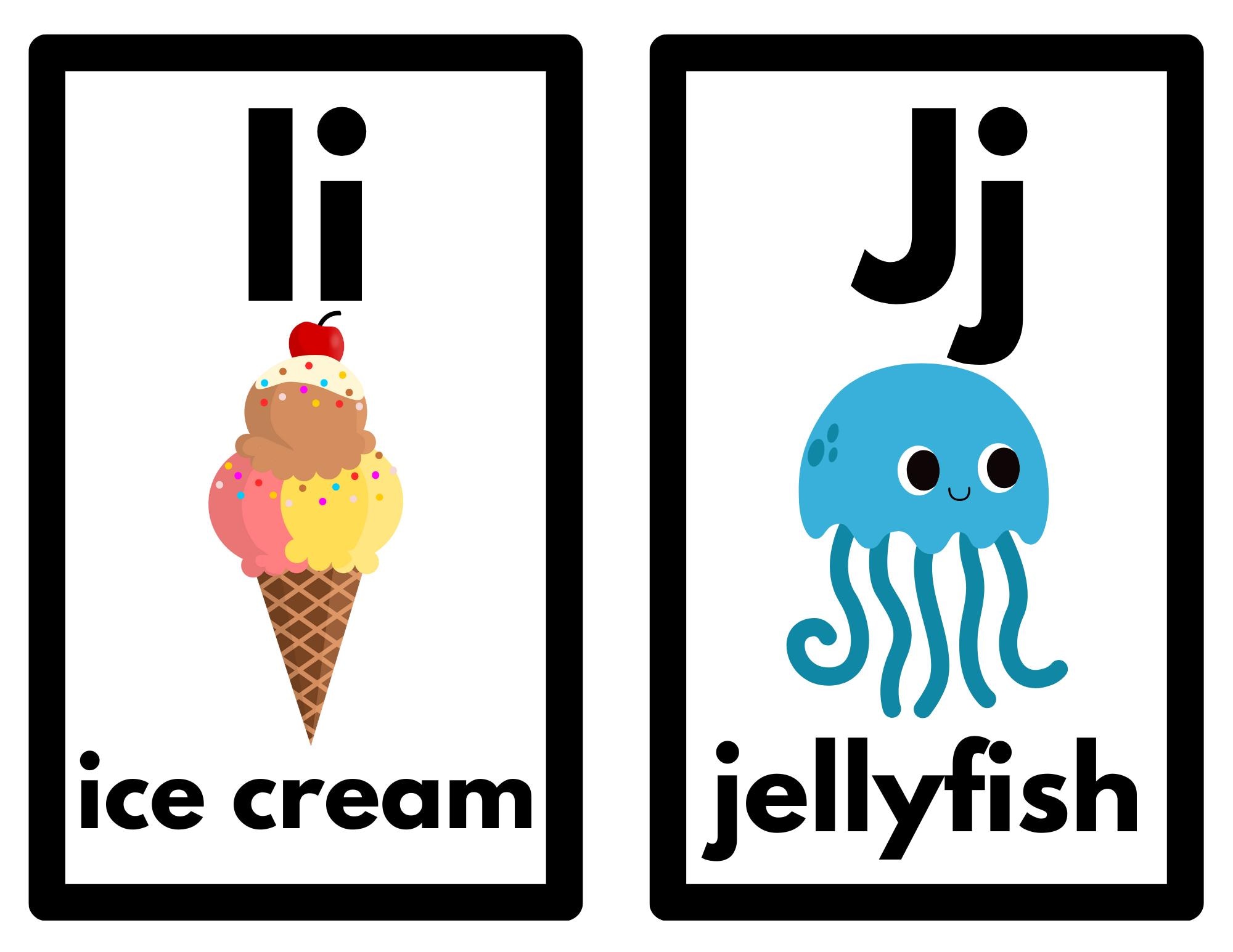 Printable Alphabet A to Z Wall Cards for Classroom Early Learning Abc ...