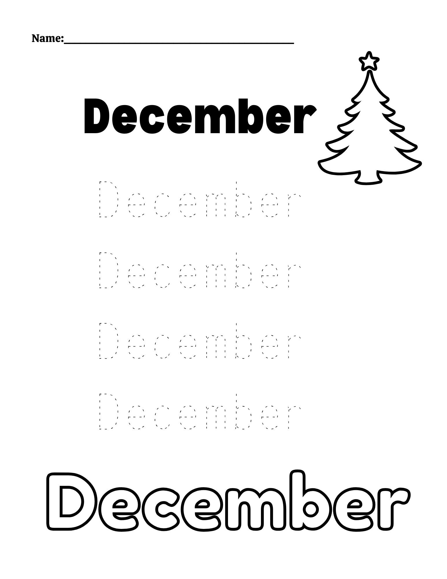 Printable Months of the Year Tracing Worksheets for Preschool ...