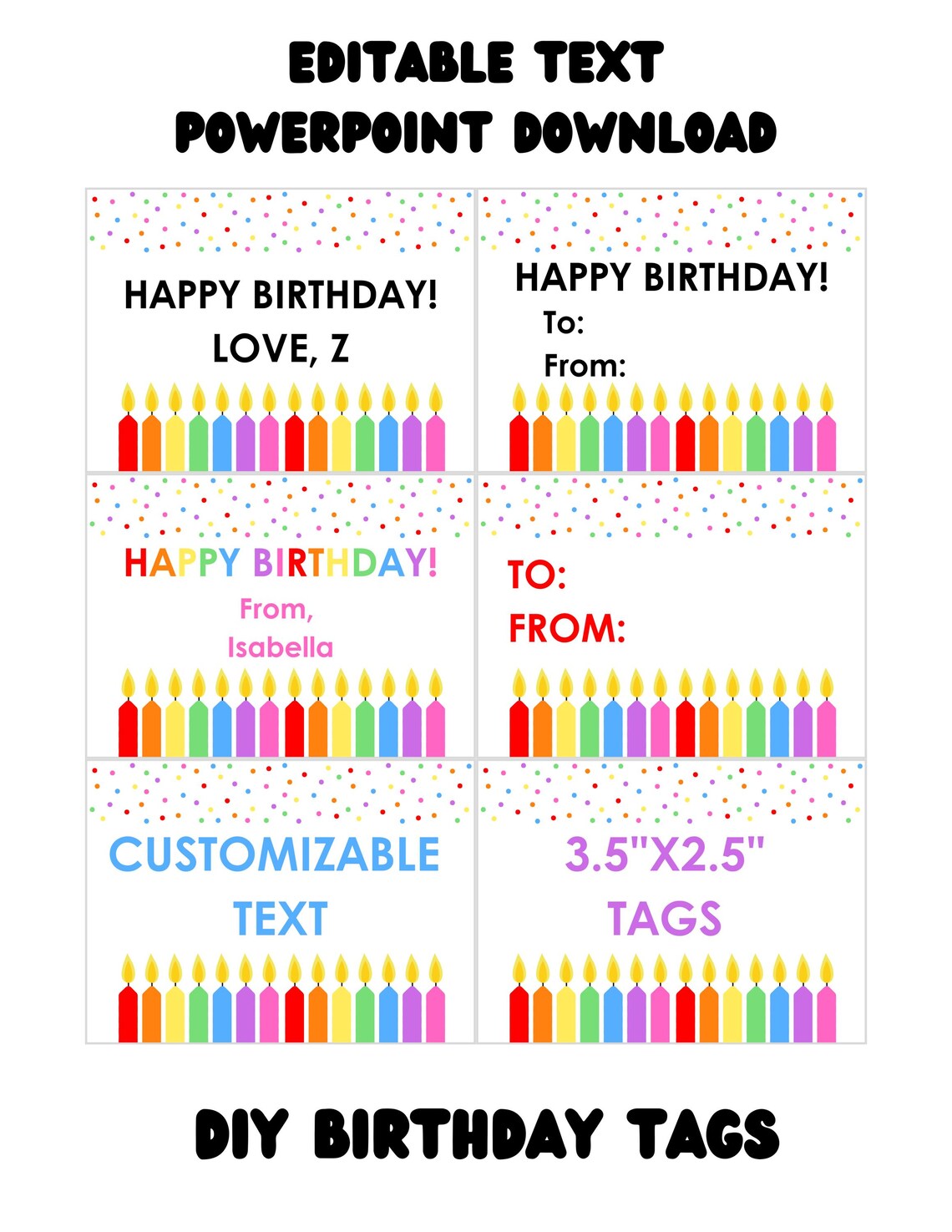 Editable Birthday Labels Printable | Colorful Party Labels Template ...
