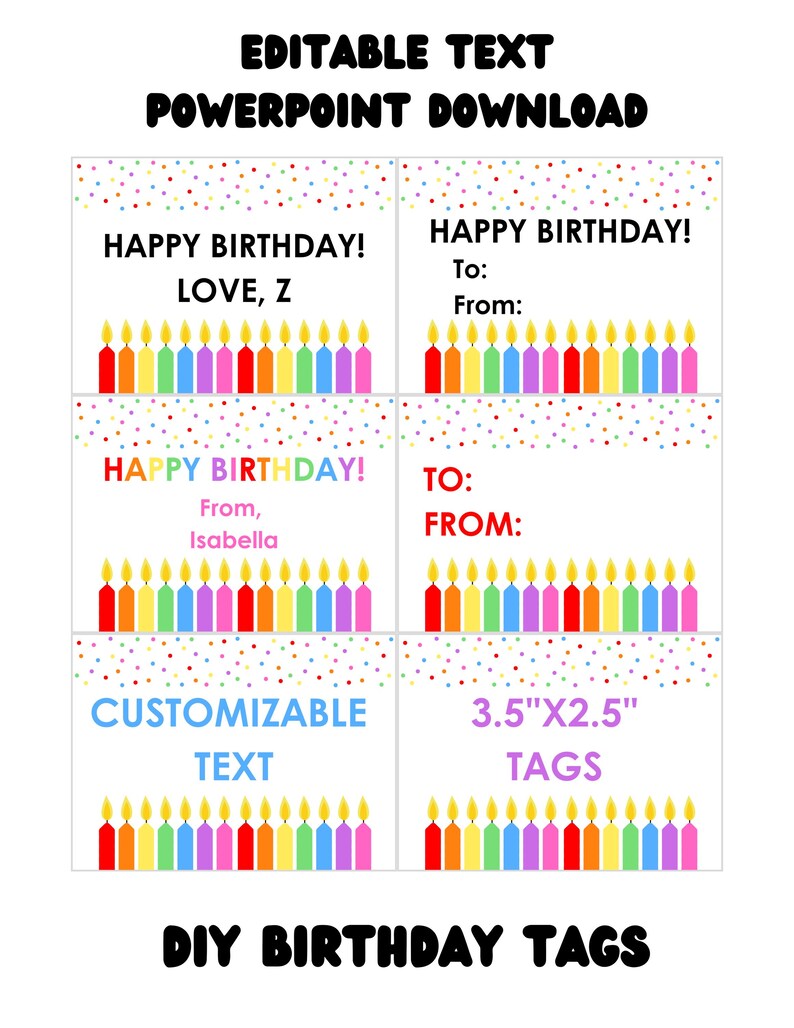 Editable Birthday Labels Printable | Colorful Party Labels Template ...