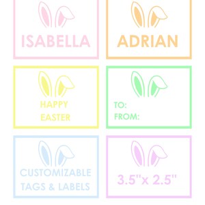 Editable Easter Bunny Name Tags - Printable Easter Labels- Pastel ...