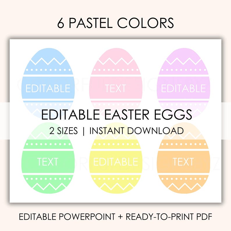 Editable Easter Egg Labels & Name Tags | DIY Pastel Spring/easter Decor ...