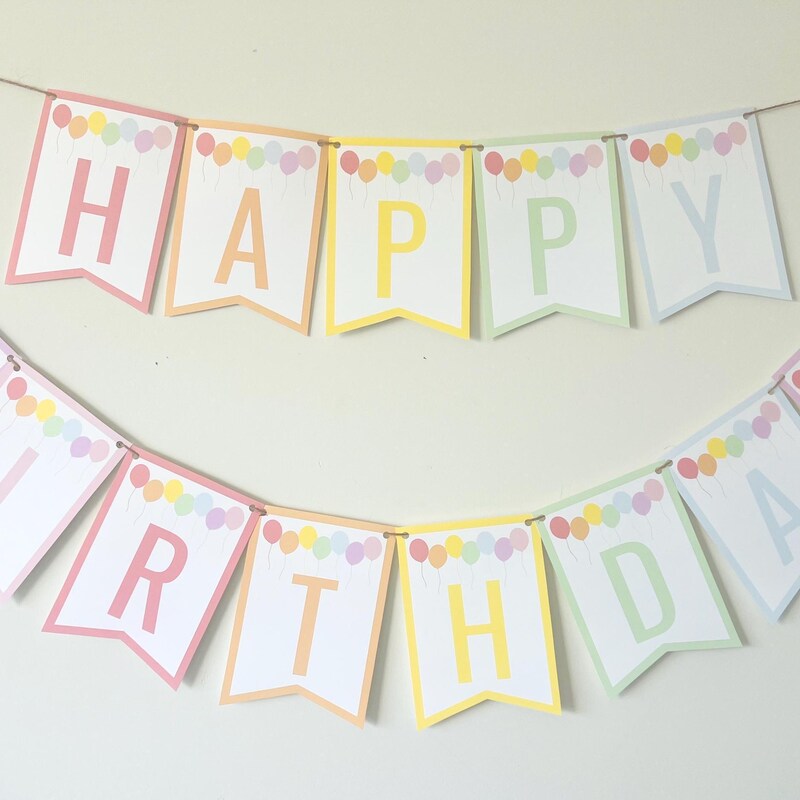 Rainbow Birthday Banner - Etsy