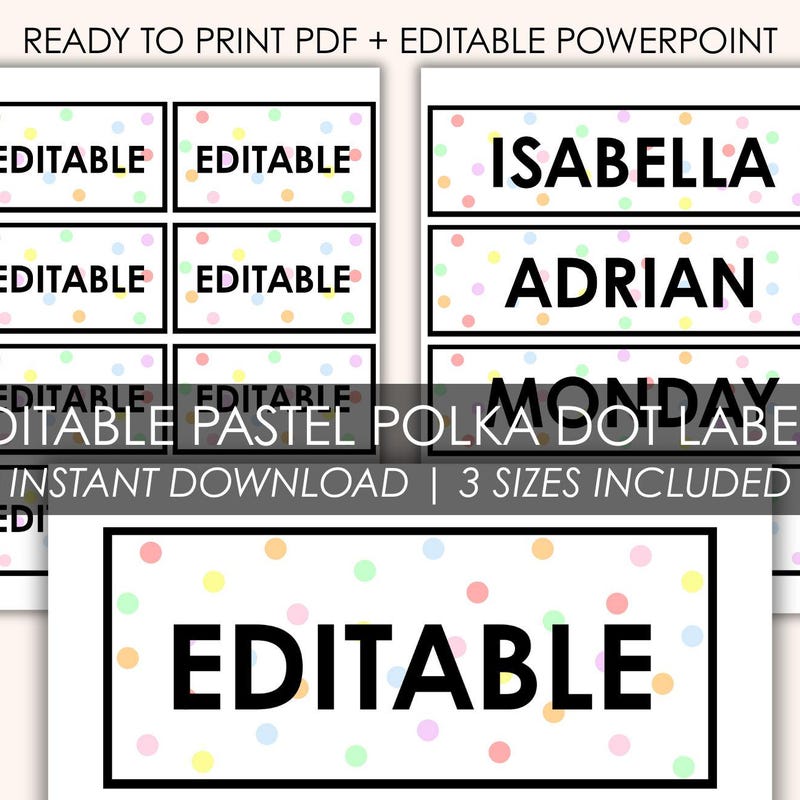 Polka Dot Labels - Etsy