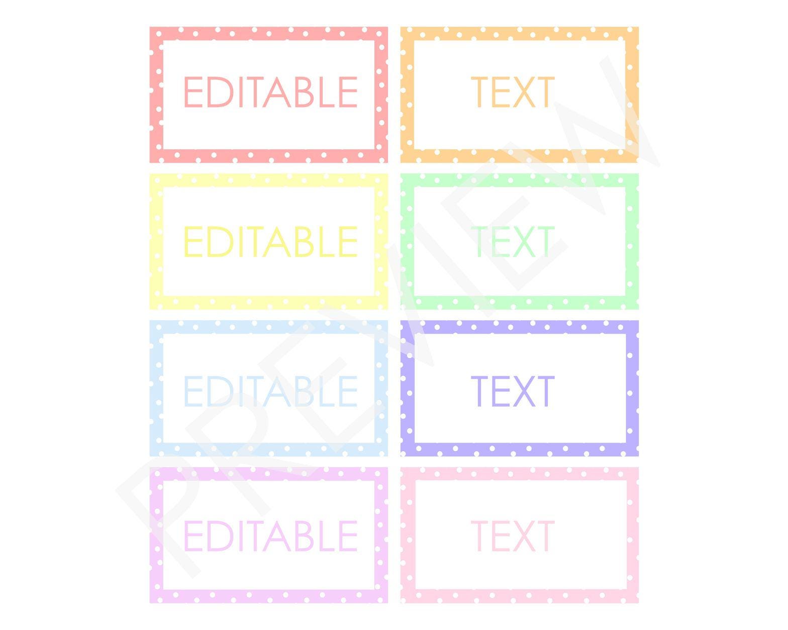 Editable Pastel Polka Dot Classroom Labels – 3 Sizes – Name Tags, Desk ...