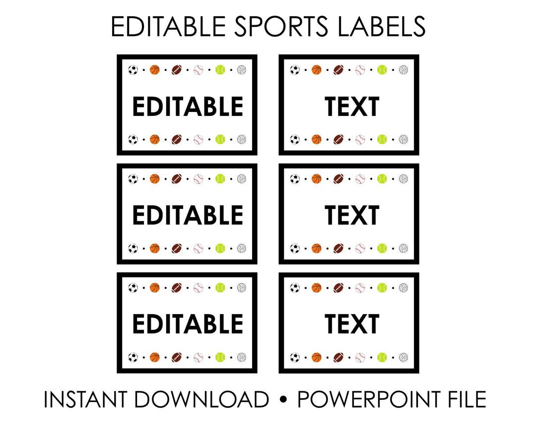 Sports-themed Editable Name Tags | Classroom Labels Template | Sports ...