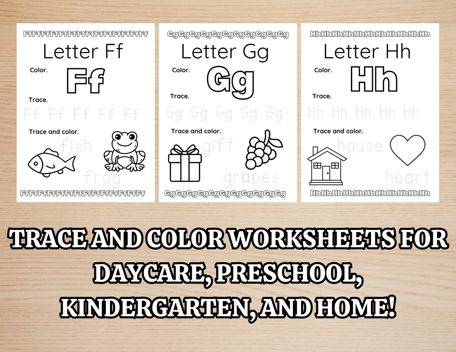 Printable Alphabet Trace and Color Pages for Preschool, Kindergarten ...