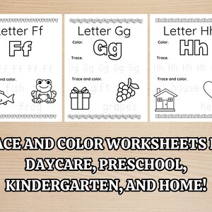 Printable Alphabet Trace and Color Pages for Preschool, Kindergarten ...