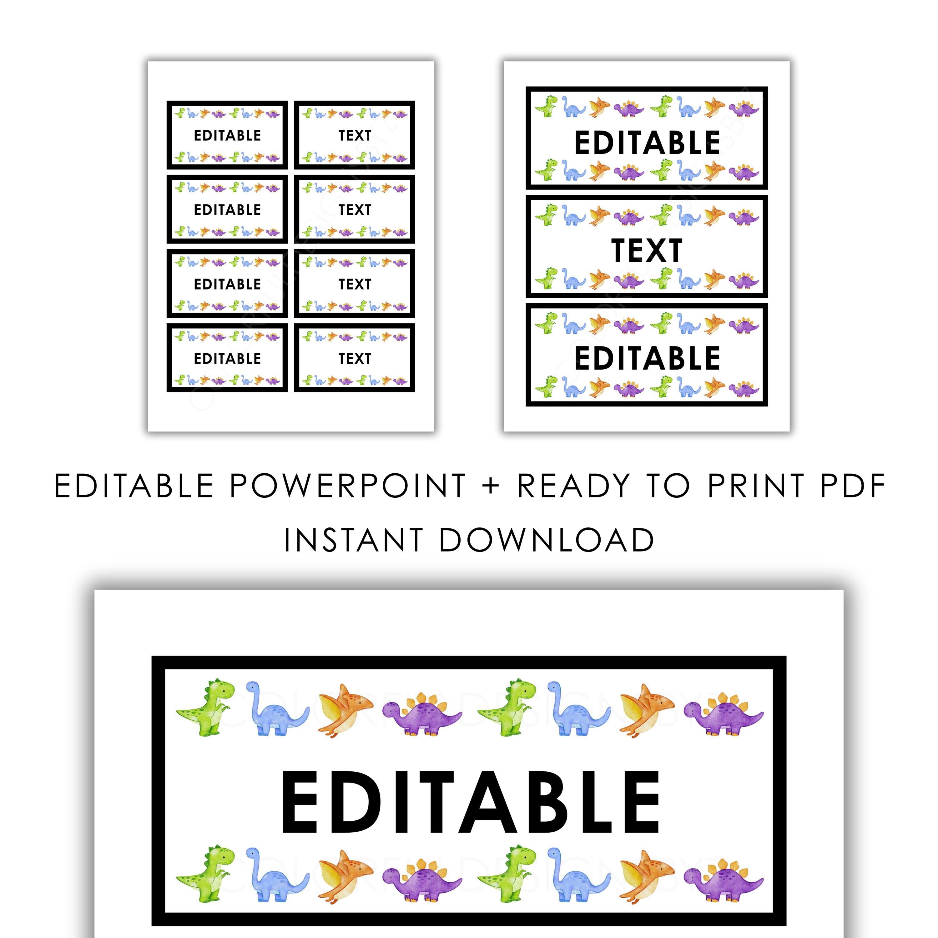Editable Classroom Labels Printable | Dinosaur Theme | 3 Sizes - Etsy ...