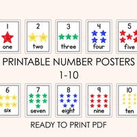 Printable Numbers Poster | Educational Kids Wall Art | Counting 1-10 ...