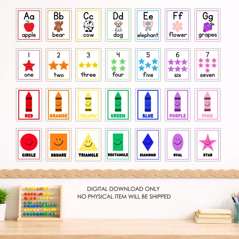 Mega Rainbow Classroom Bundle | Printable Alphabet Posters, Numbers ...