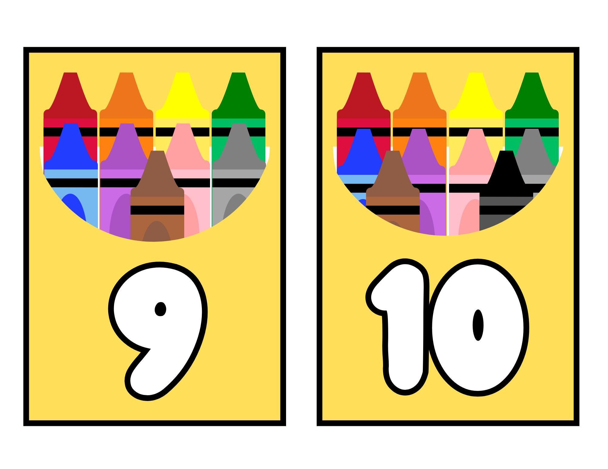 Crayon Numbers 1-10 Printable | Preschool Display | Early Learning ...