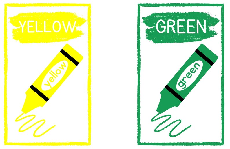 Printable Crayon Themed Learning Colors Cards Colors Flashcards ...