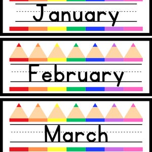 Printable Days of the Week & Months of the Year Cards |colorful Colored ...