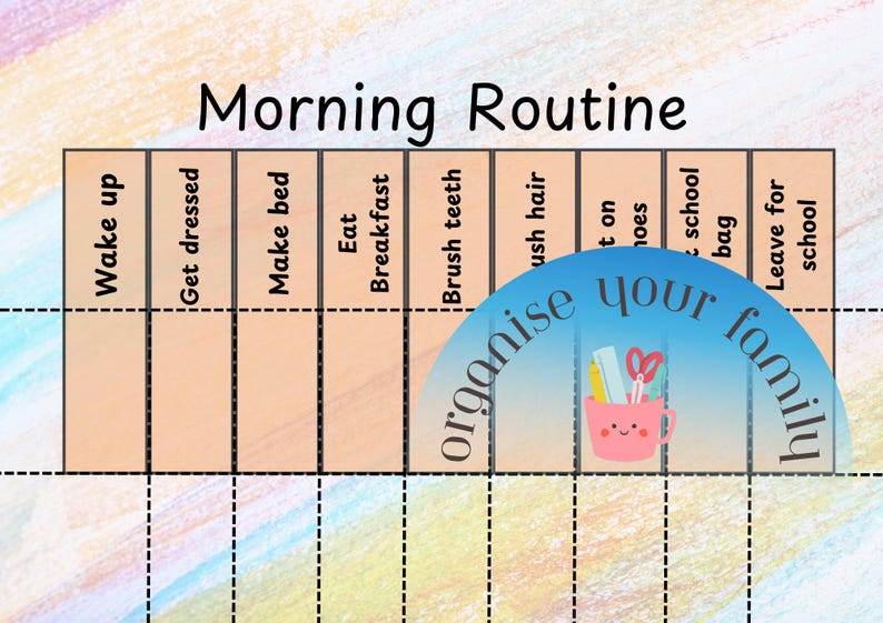 Editable Routine Chart, Digital Download Morning Chart, Download and ...