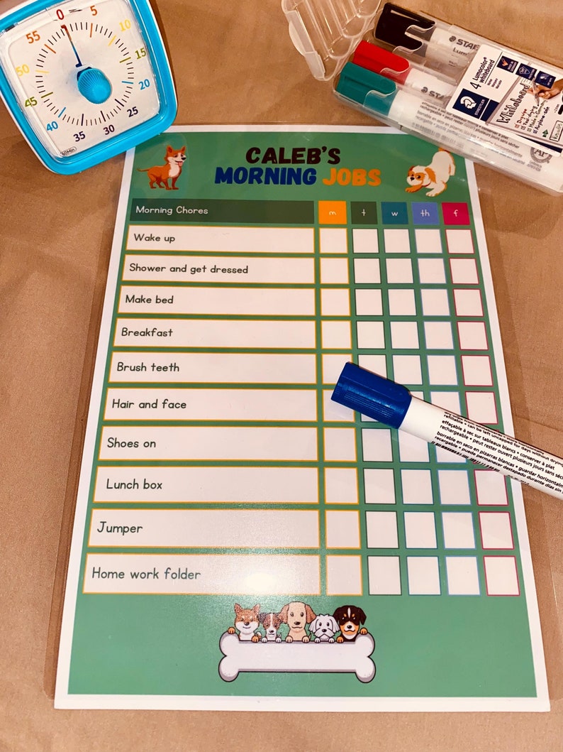 Personalised Chore Charts, Child Chore Chart, Routine Chart ...