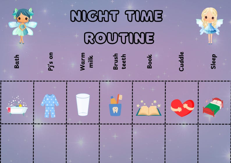 Flip Chart Chore Chart, Fairy Routine Chart, Toddler Flip Routine Chart ...