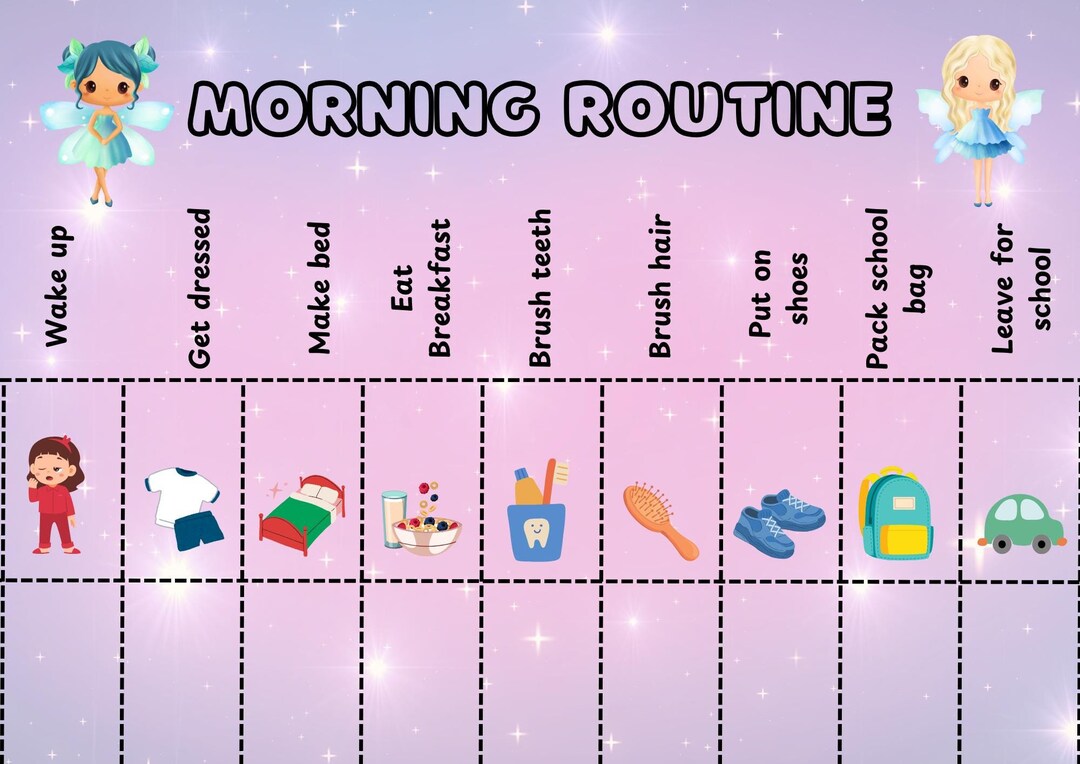 Flip Chart Chore Chart, Fairy Routine Chart, Toddler Flip Routine Chart ...