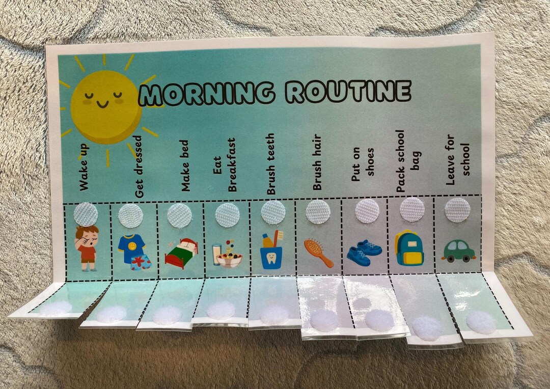 Flip Chart Chore Chart, Foldable Routine Chart, Toddler Flip Routine ...