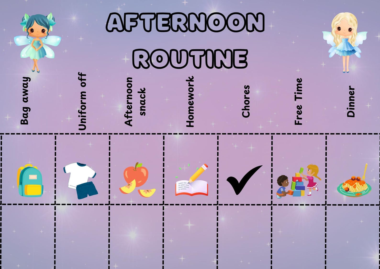 Flip Chart Chore Chart, Fairy Routine Chart, Toddler Flip Routine Chart ...