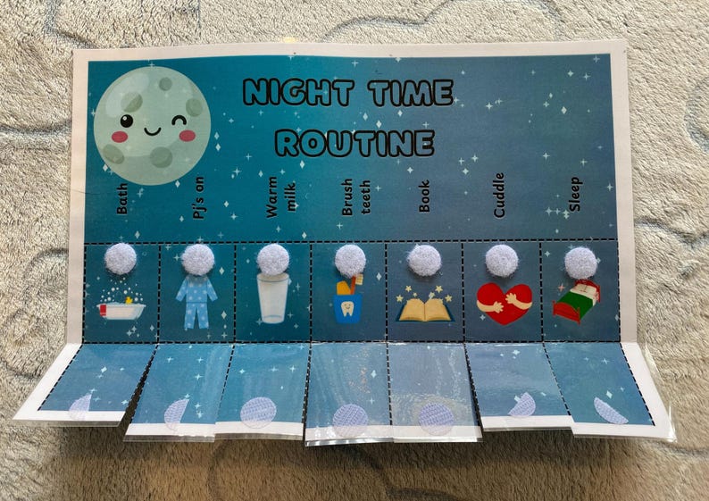 Flip Chart Chore Chart, Foldable Routine Chart, Toddler Flip Routine ...