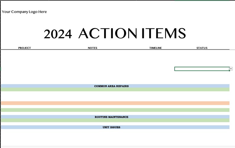 Simple Modern Action Item Template - Etsy