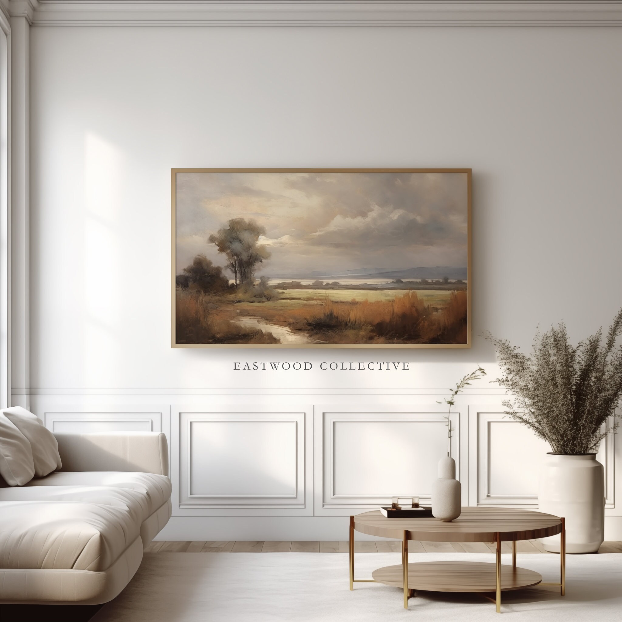 Frame TV Art Sunset Serenade Warm Golden Hues, Reflective Calm Frame TV ...