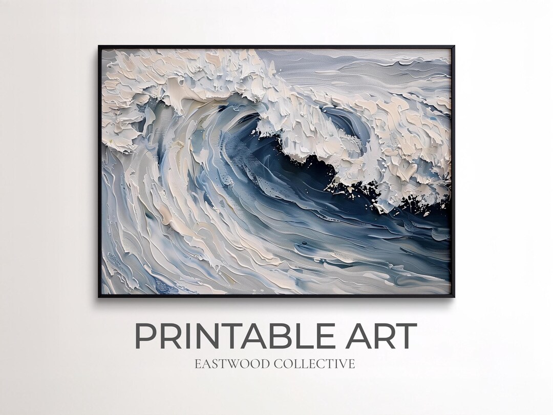 Digital Printout: Impasto, Tsunami Wave, Tsunami, Waves Artwork, Ocean ...