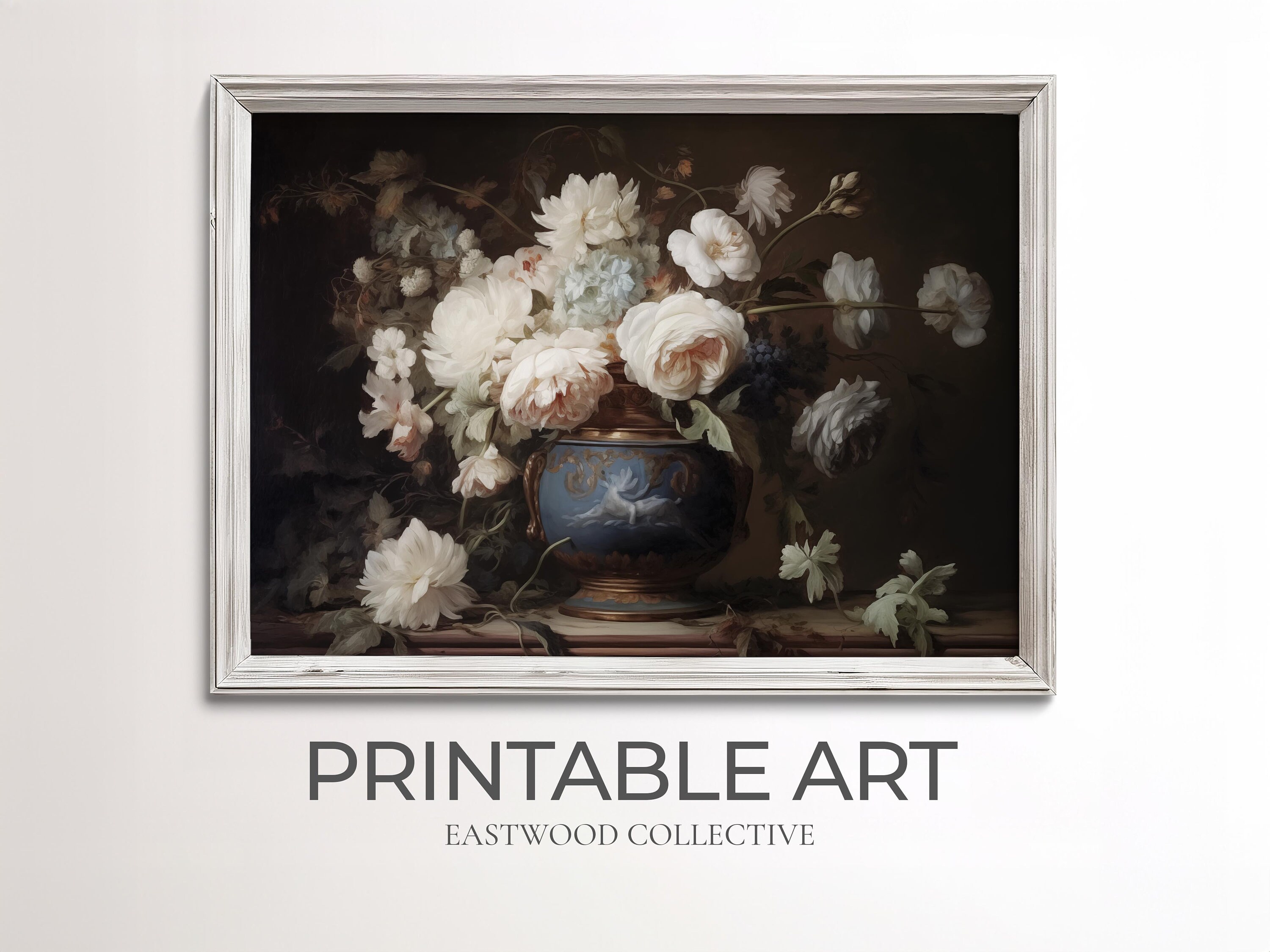 Digital Printout: Floral Still Life, Rococo Art, Baroque Art, Classical ...