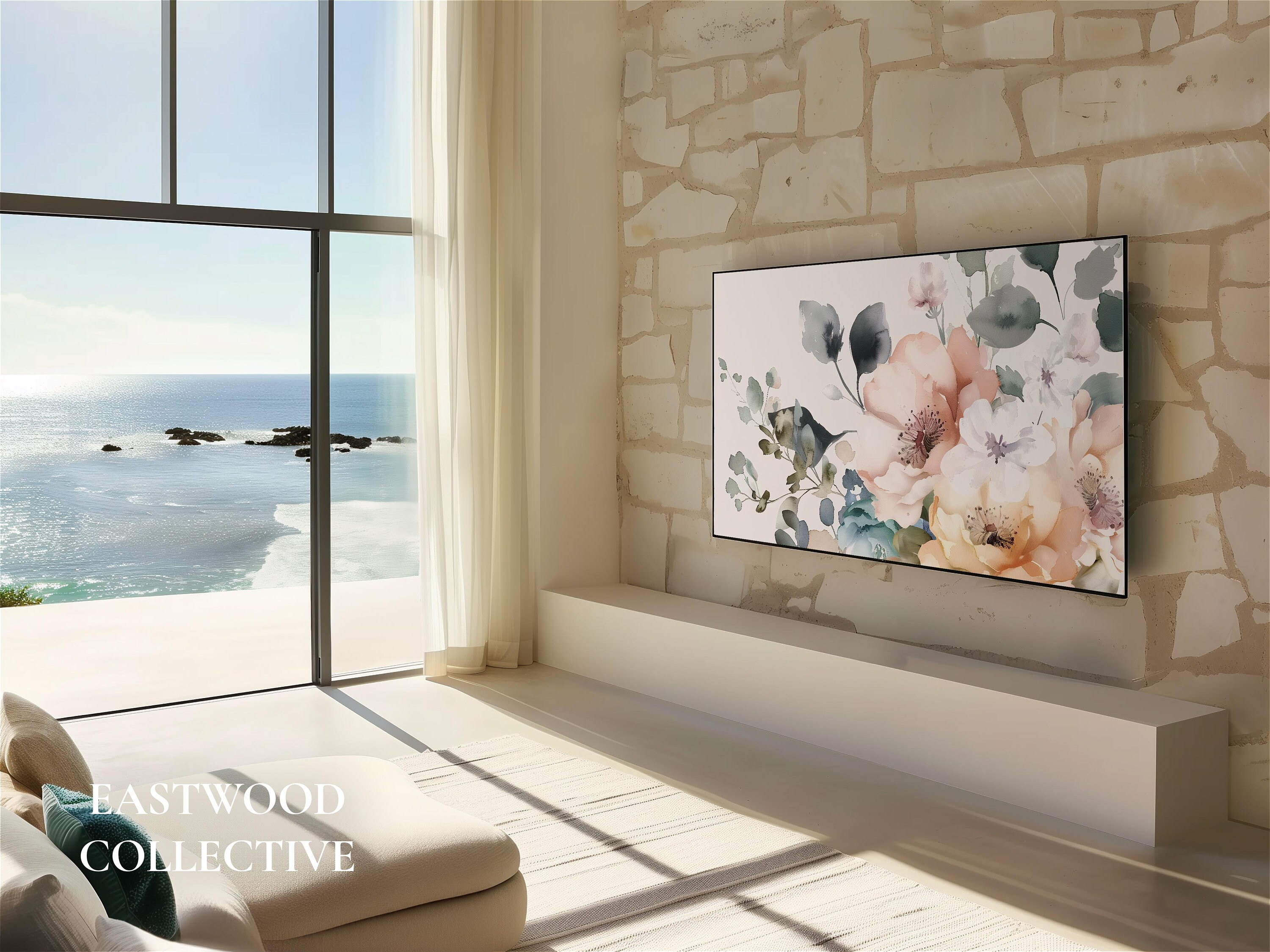 Frame TV Artwork: Soft Pastel Art, Lightacademia, Flower Desktop ...