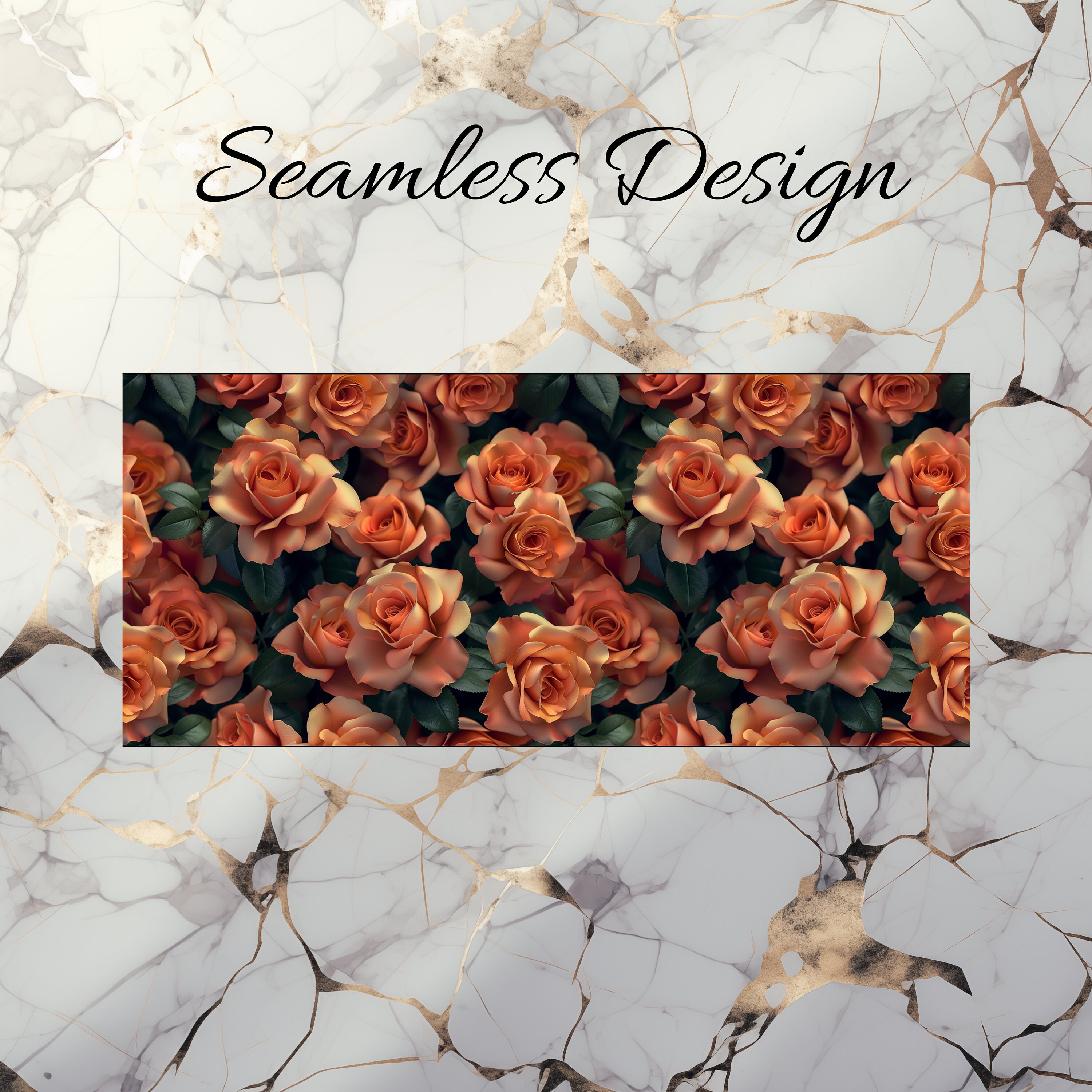 Orange Roses Sublimation Printable Seamless Pattern 20 OZ Tumbler ...