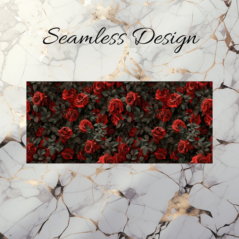Red Roses Sublimation Printable Seamless Pattern 20 OZ Tumbler Straight ...