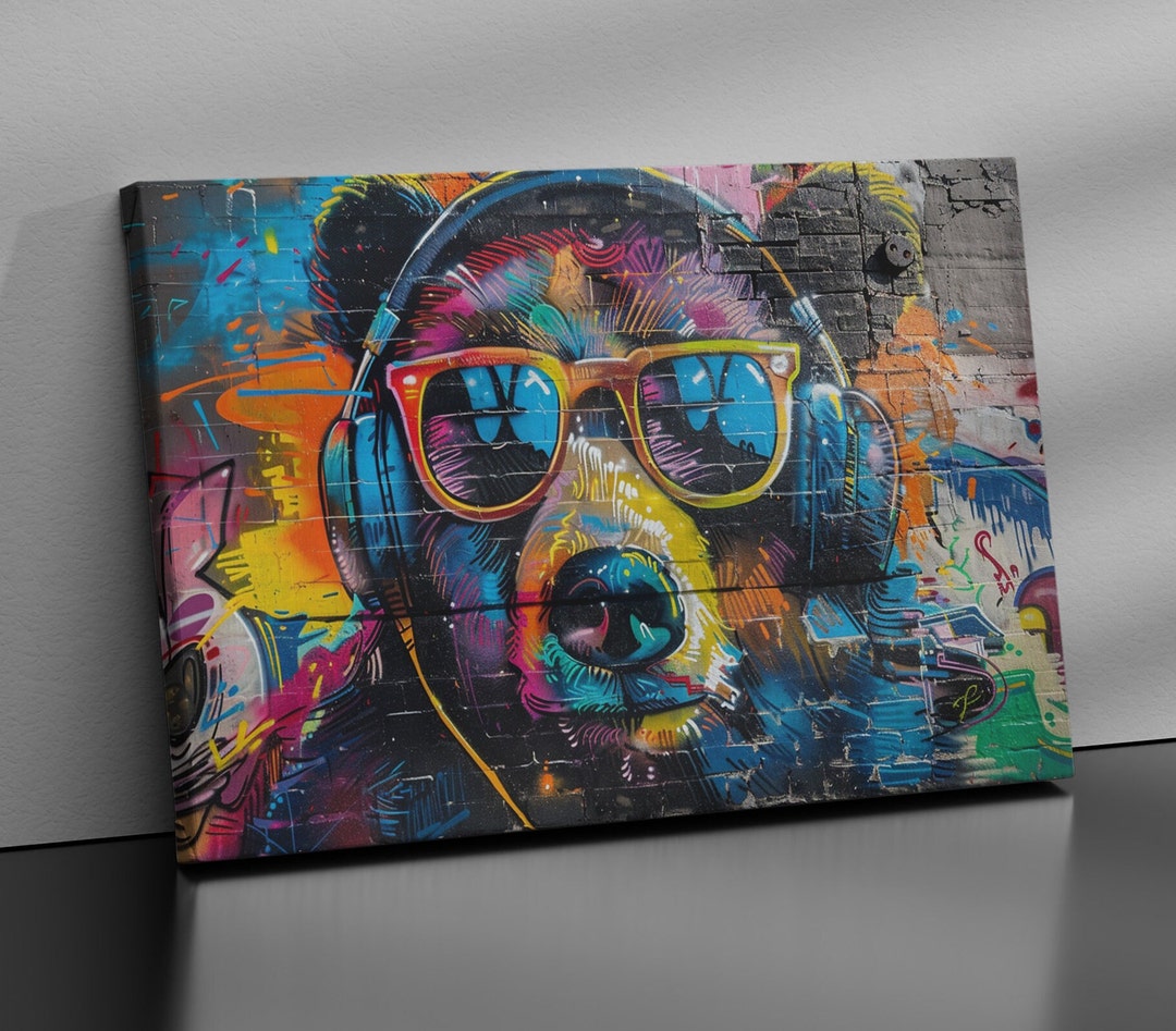 Groovy Block Bear / Graffiti Art/ Wall Art/ Gallery/ Fine Arts/ Wall ...