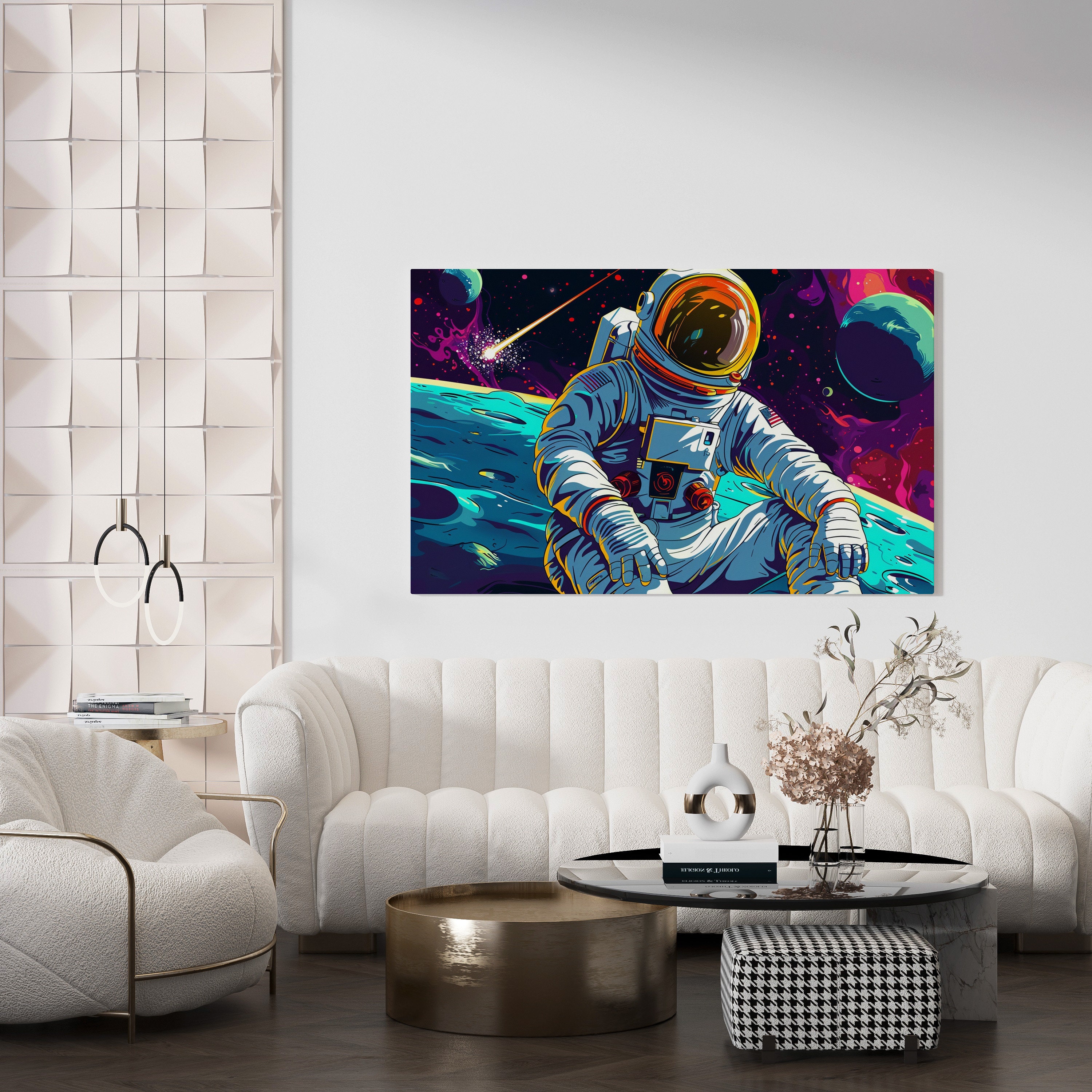 Astronaut Wall Art Canvas, Space Art, Living Room Wall Decor, Canvas ...