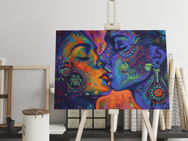 Radiant Unity: Psychedelic LGBTQ+ Love Canvas Art Print - Etsy