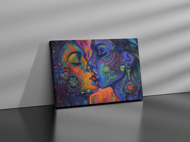 Radiant Unity: Psychedelic LGBTQ+ Love Canvas Art Print - Etsy