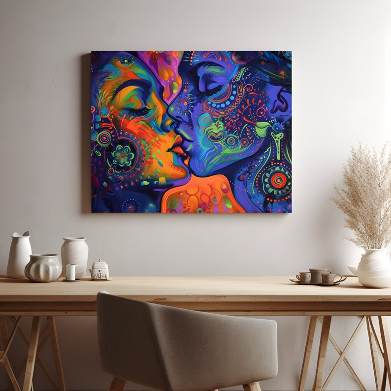 Radiant Unity: Psychedelic LGBTQ+ Love Canvas Art Print - Etsy