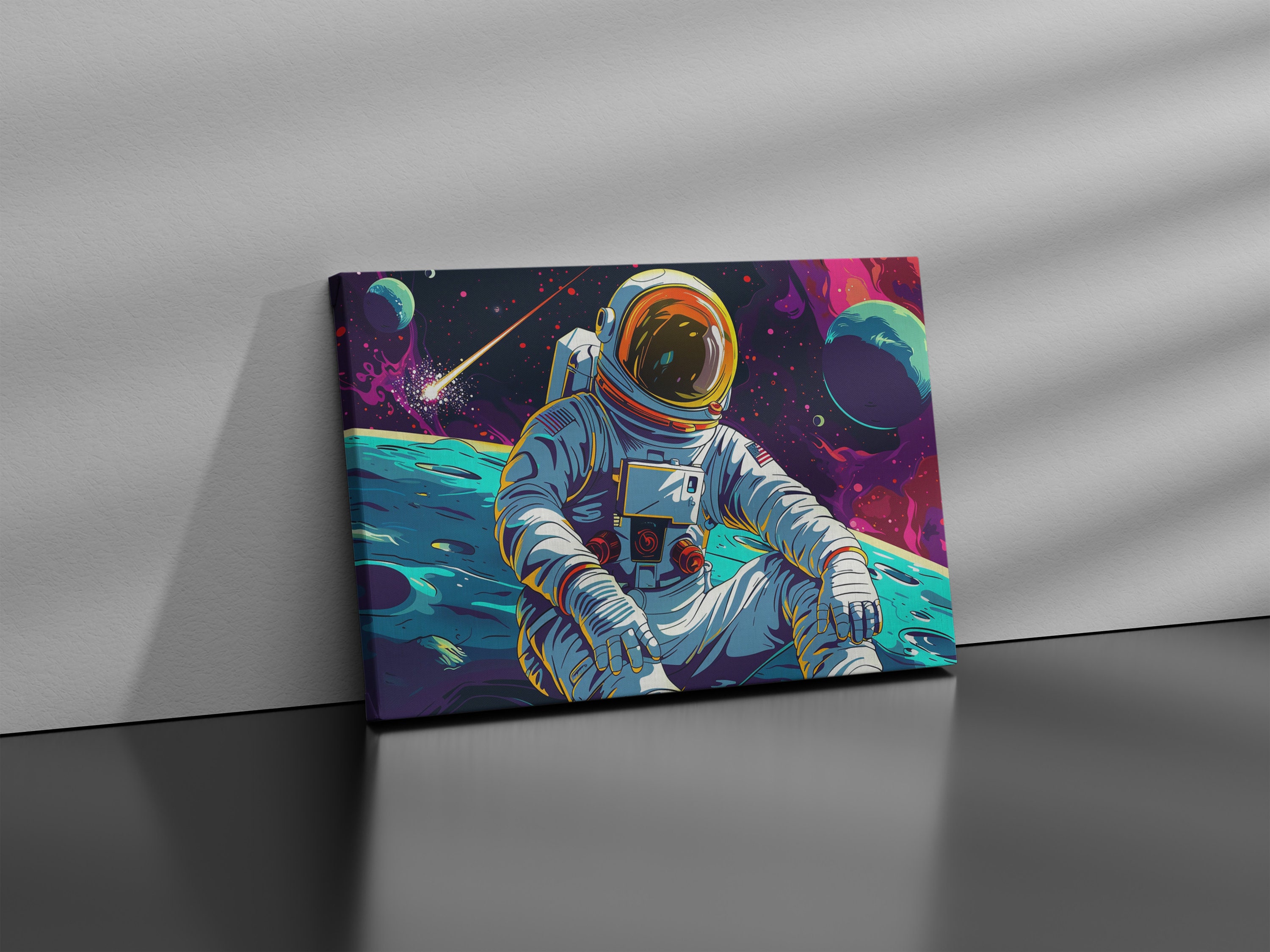 Astronaut Wall Art Canvas, Space Art, Living Room Wall Decor, Canvas ...