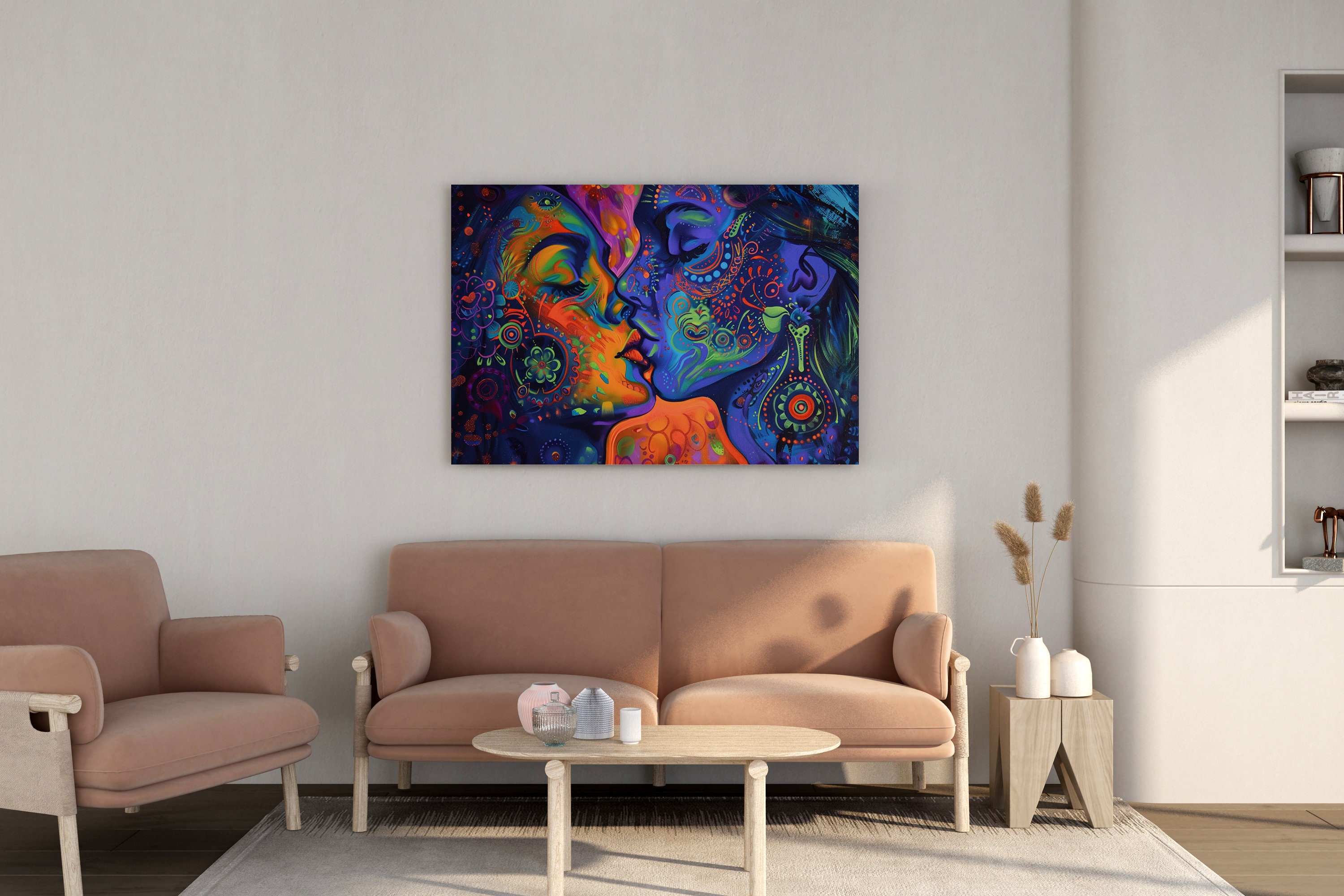 Radiant Unity: Psychedelic LGBTQ+ Love Canvas Art Print - Etsy