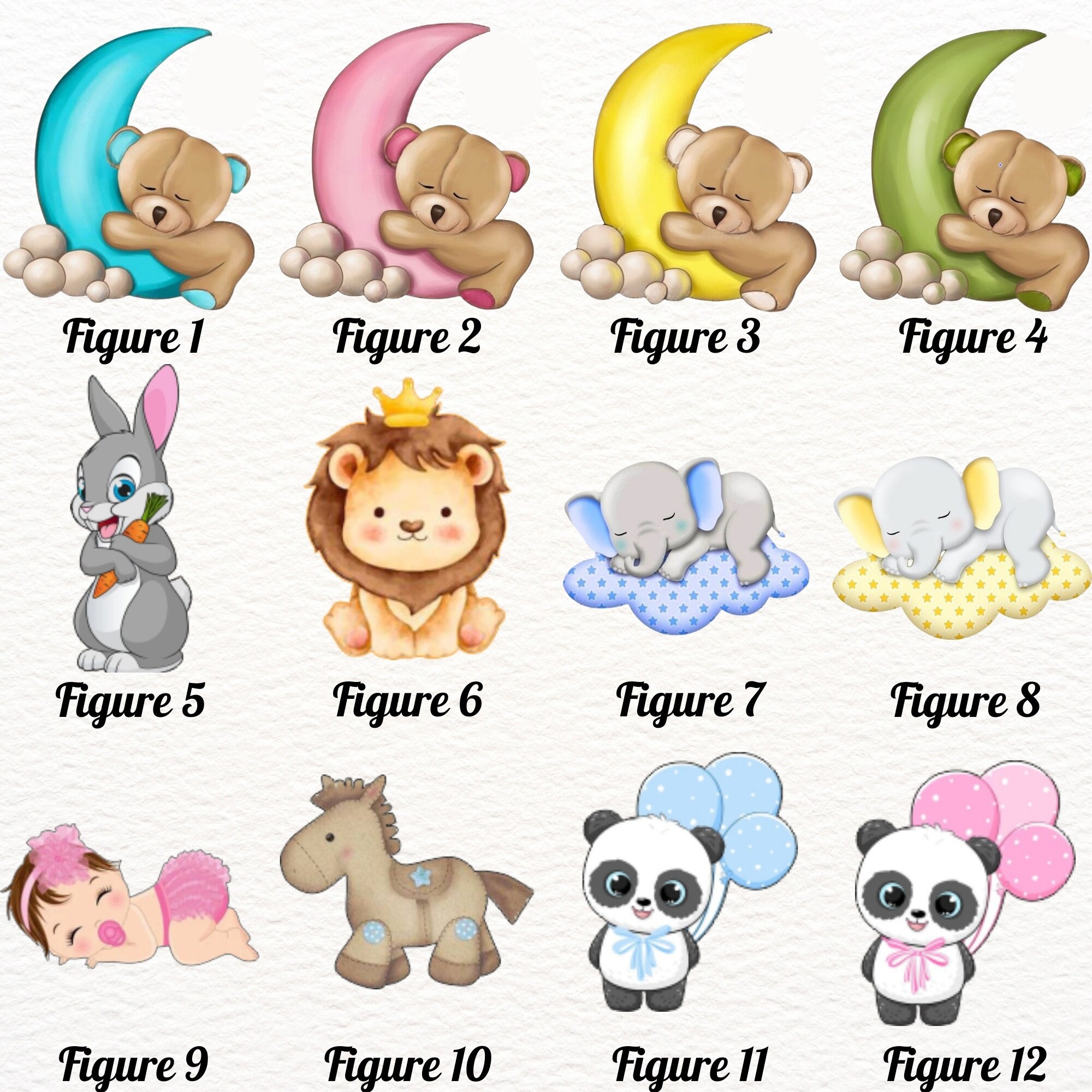 Teddy Bear Clipart Magnet, Birthday Party Favors, 1st Birthday Magnet ...