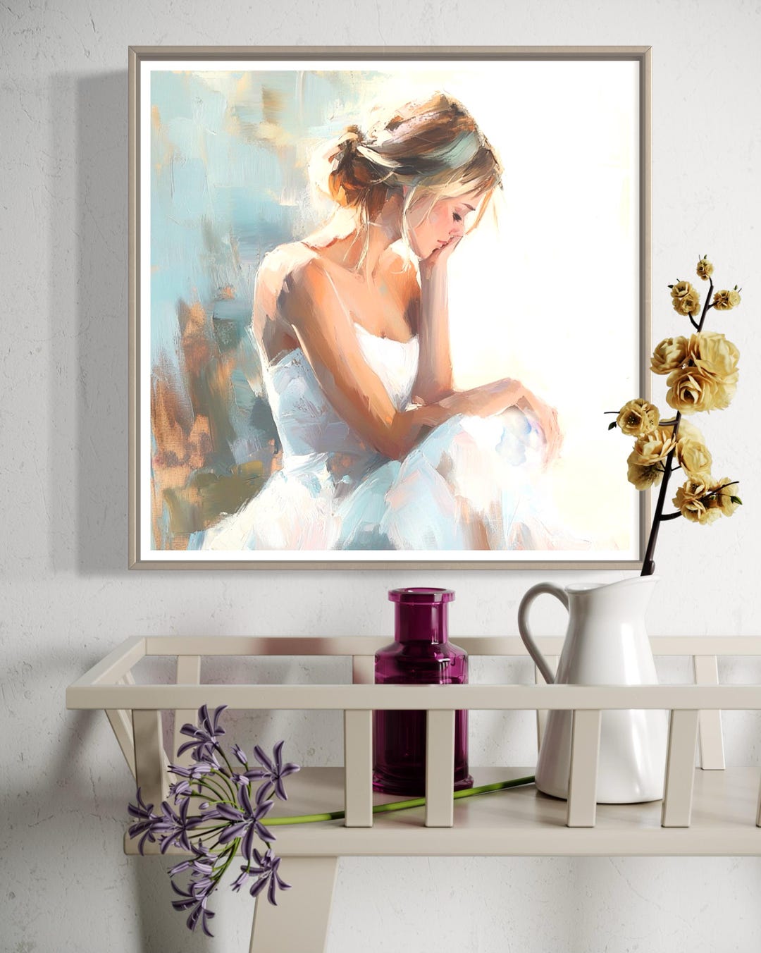 Dreamy Female Portrait | Ready to Hang Canvas | Ethereal Wall Art ...